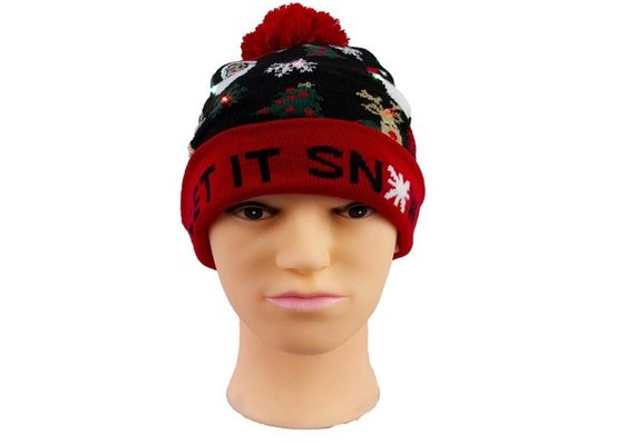 Winter Acrylic And Wool Warm Christmas Beanie Hat Custom Design For Promotion