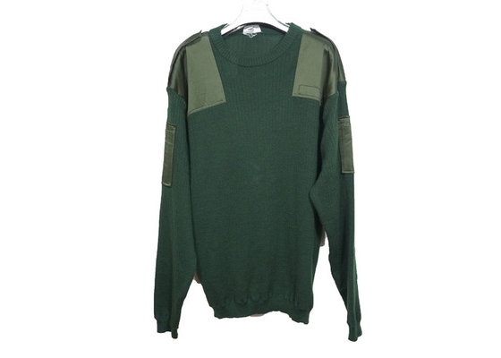 Round Shape Neck Military Uniform Sweater Green Wool Soft For Europe Style