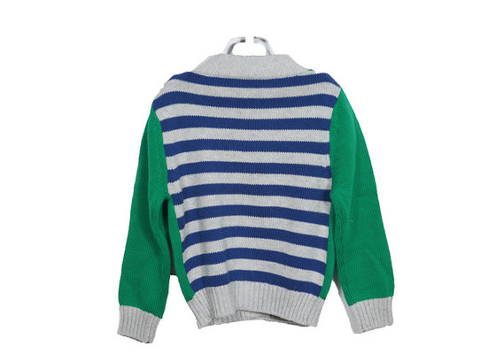 Baby Girl Green Kids Knit Sweater Soft Acrylic V Collar With Button For Spring