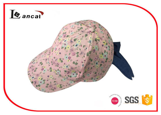 Pink Ladies Baseball Caps With Denim Tie Back , College Baseball Hats