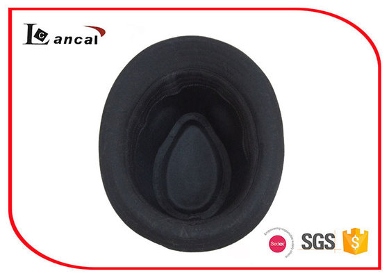 Black Herringbone Ladies Trilby Hats SGS / ITS / REACH compliance