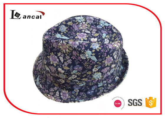 Waterproof Ladies Trilby Hats Multi Color With Common Style Floral Hatband