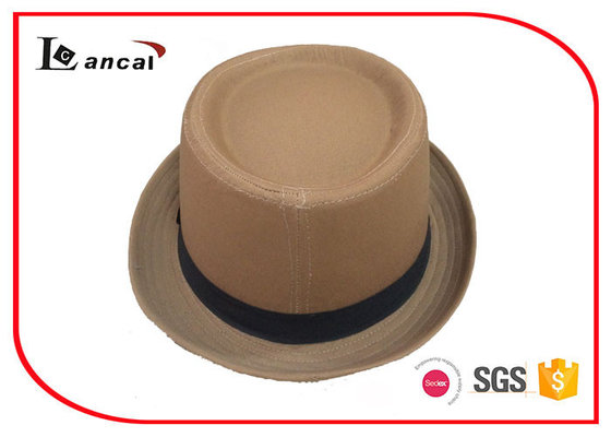Spring Plain Color Cotton Twill Ladies Trilby Hats With Bland Ribbed Hatband