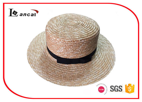 57cm Wide Brimmed Straw Hat Boater Hat Ribbon Straw Boater Hat Women