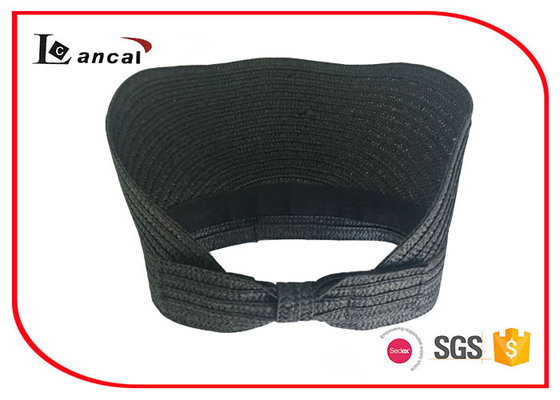 Black Packable Straw Sun Hat
