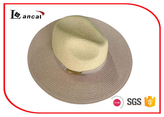 Recycled  Womens Straw Cowboy Hats Contrast Straw Fedora Hats