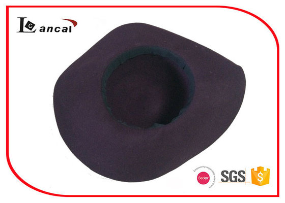 Dark Purple Crushable Felt Travel Hat Leather Wide Brim Felt Cowgirl Hat