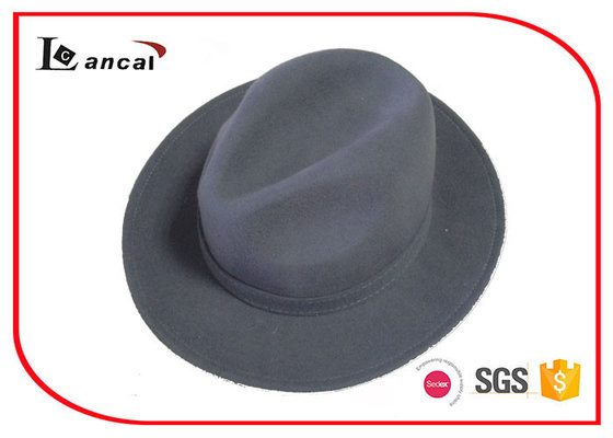 100% Fedora Wool Felt Cowboy Hats , Common Hatband Fedora Hats For Women