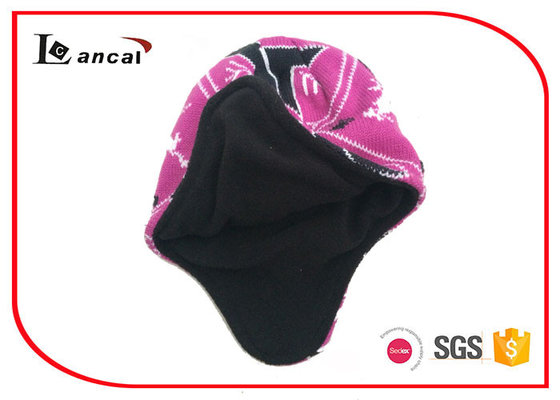 Girls Pink Fleece Lined Trapper Hat