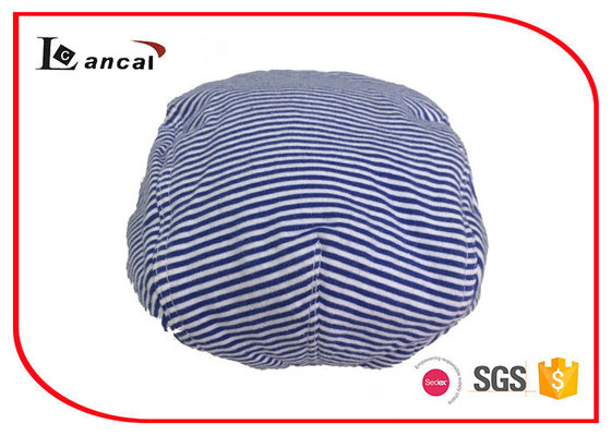 Customized Navy Blue Wool Flat Cap With Button , Soft Peak Wool Scally Cap