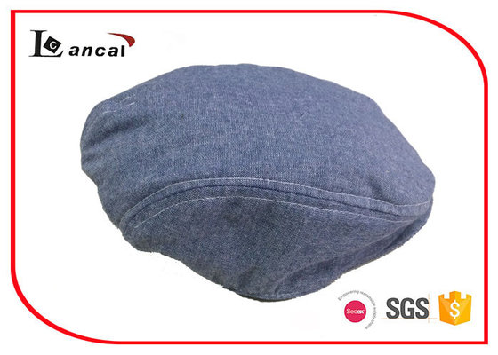 Boys Waterproof Wool Flat Cap With Stripe Yard Dyed Lining And Elastic Band