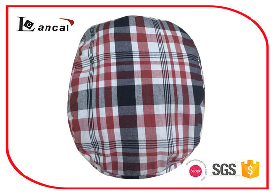 Check Mens Summer Flat Caps Cotton Twill Polyester Lining Wool Scally Cap