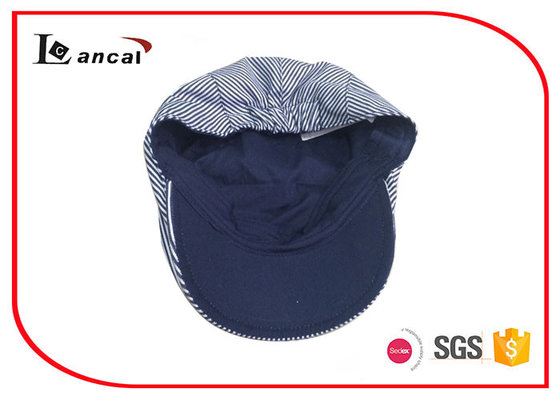 Small Stripe Mens Wool Flat Cap With Polyester Lining , Wool Flat Hat