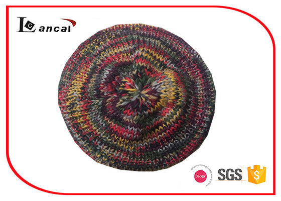 Multi Color Knit Beret Hat
