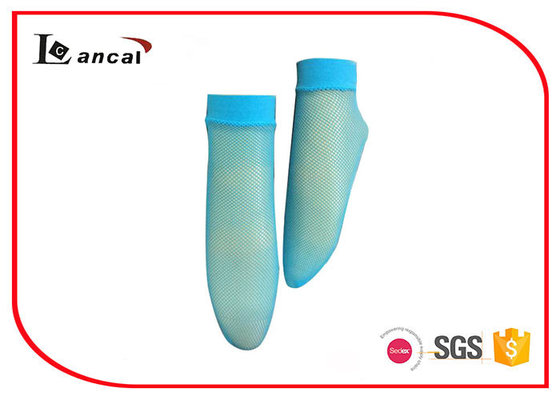 Fishnet Ladies Silk Socks 8% Spandex , Blue Knitted Nylon Knee Socks