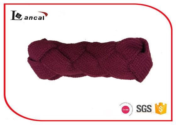 Twist Braid Style Burgundy Knitted Snood Scarf Red Hooded Cowl Scarf