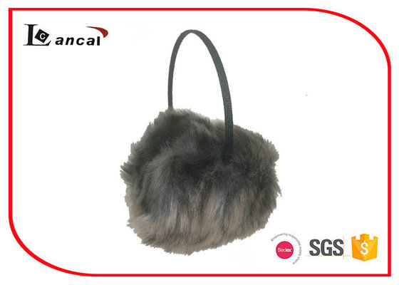 Faux Fur Behind The Head Earmuffs Leopard Thin Iron Band For Ladies