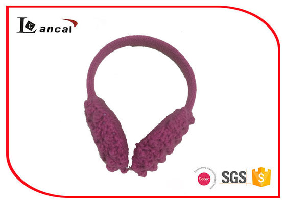 Knitted Winter Ear Warmers With Polar Fleece Inner Ear , Ear Muffs For Women