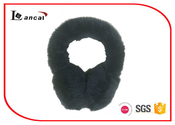 Warm Winter Ear Muffs For Men , Full Covered  Black Faux Fur Earmuffs