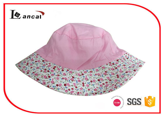 Kids Printed Bucket Hat pink cotton sheeting lining fisherman hat