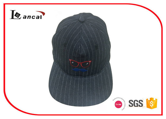 Stretch Stripe Denim Baseball Caps Hats With Glasses Embroidery