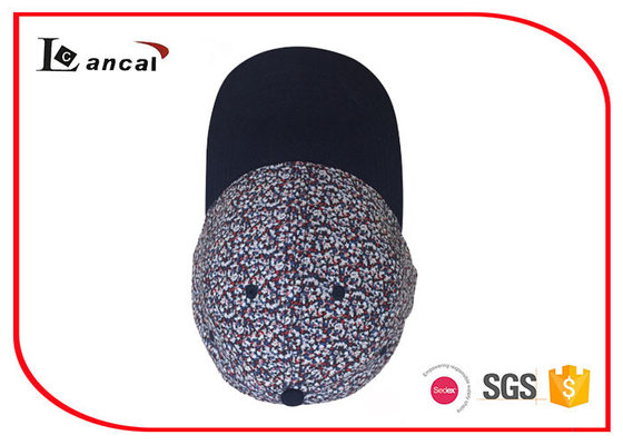 Printed Cotton Poplin Baseball Caps Hats , Cotton Twill Peak Baseball Caps For Men