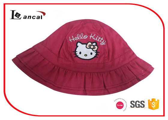 Hello Kitty Fisherman Bucket Hat , Red Cotton Cute Bucket Hats For Girls