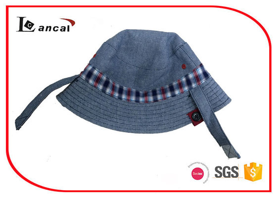 Reversible Fishing Bucket Hat , Check And Herringbone Fisherman Hat With Button