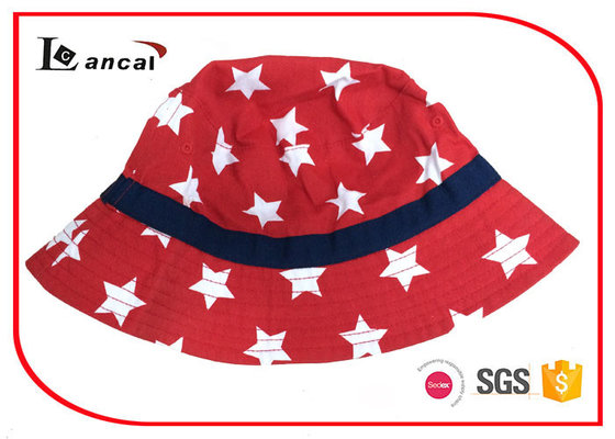 Cotton Twill Fisherman Bucket Hats For Girls With Navy Gross Grain Hatband