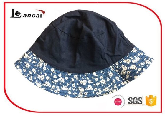 Cotton Floral Printed Bucket Hat  for girls, Navy Sheeting Lining Fisherman Hat