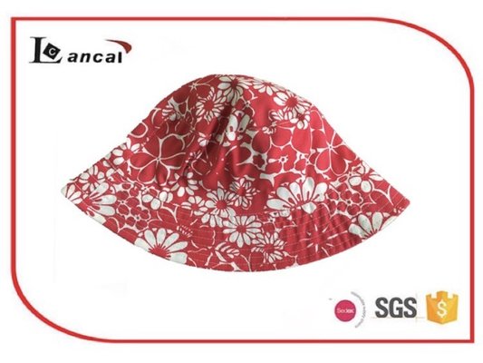 100% Cotton Red reversible fisherman printed bucket hat for children , kids , adult