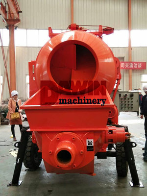 Automatic concrete mixing pump mixer pump with cordless remote control and electric control panel supplier