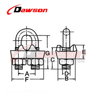 BS462 Hot Dip Galv. Malleable Wire Rope Clips