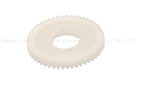 High Precision Molded Plastic Gears , Nylon Plastic Helical Gears White Color