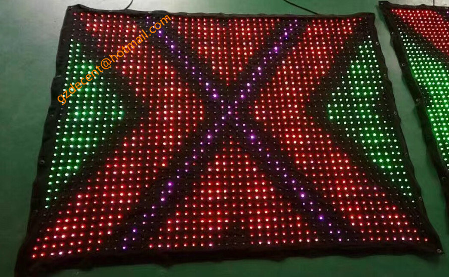 Stage Lighting Fireproof  Velvet RGB 3 in 1 P10  LED Vision Drape