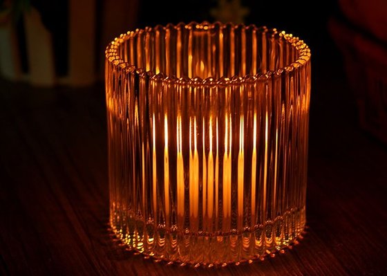530Ml Personalized Glass Candle Holders For Table , Eco Friendly