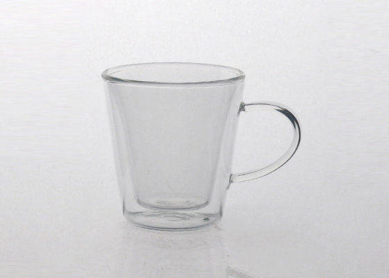 Pyrex の倍の壁のガラス コーヒー・マグのホウケイ酸塩の飲むガラス
