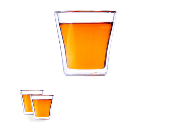 High Double Wall Borosilicate Glass , Round Clear glass tea cups Coffee USE