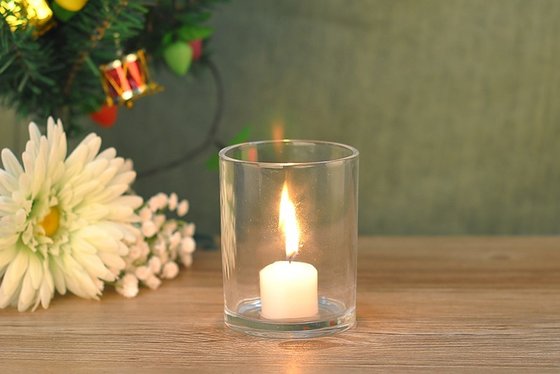 Print Logo Antique Bulk Glass Candle Holders Decoration Popular Shape