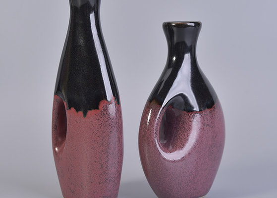 138Ml Custom Shape Pink Ceramic Empty Diffuser Bottles Hand Made Craft
