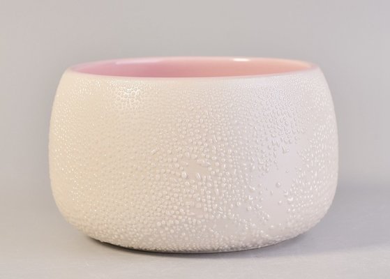 屋内ピンクの内部の陶磁器の蝋燭ホールダーの艶をかけられた粒状物質の陶磁器の蝋燭の瓶
