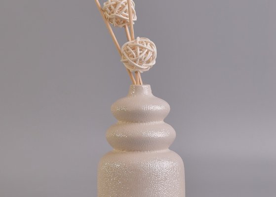 239ml白い真珠の点はヒョウタンによって形づけられた芳香オイルの陶磁器のびんを艶をかけました