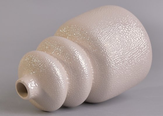 239ml白い真珠の点はヒョウタンによって形づけられた芳香オイルの陶磁器のびんを艶をかけました