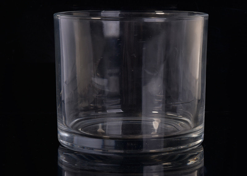 Party Big Crystal Clear Cylinder Glass Candle Holder Machine Press Craft