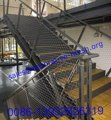 stair balustrade,bridge balustrade,stainless steel balustrade rope mesh,balcony balustrad