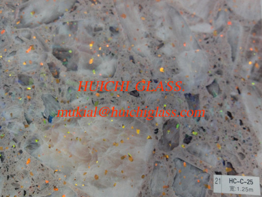 Decorative glass insertion for laminating glass(marble paper)