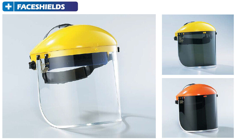 Safety FACESHIELDS thickness 0.8mm-1.5mm material PC or CA certificate CE & ANSI