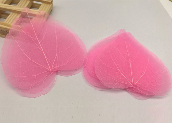 Pink Heart Shape Leaves Real Pressed Flowers Diameter 5 - 7 CM For Bookmark Decoration