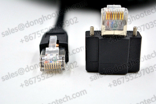 RJ45 Right Angle with  Recessed Thumbscrews Horizontal Data Cables