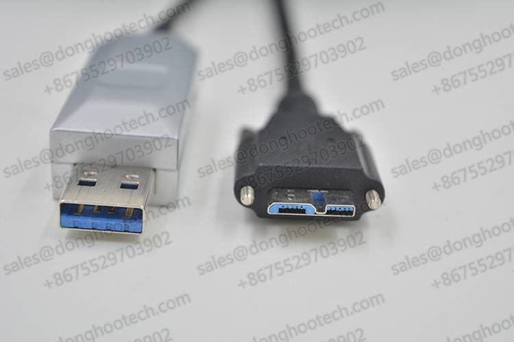 USB3.0 Hybrid Active Fiber Optic Cable Type A Plug to micro B after  50mm Bending Radius Repeated Bending Performance Fatigue Test 7 Million Times